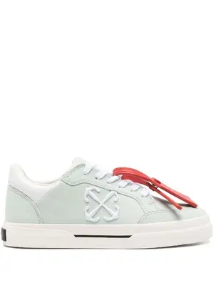 Off-White Low Vulcanized Canvas Sneakers - Green