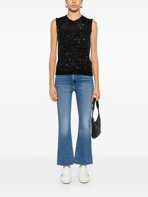MOTHER The Hustler Ankle Fray Bootcut Jeans - Blue