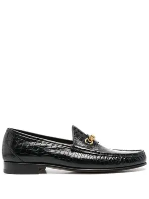 TOM FORD Crocodile-effect Leather Loafers