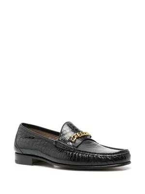 TOM FORD Crocodile-effect Leather Loafers