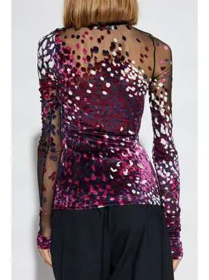 LANVIN Semi-sheer Long-sleeve Top