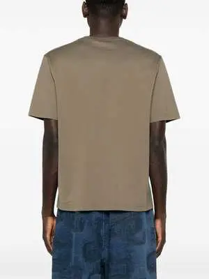Palm Angels Embroidered-logo Cotton T-shirt - Green
