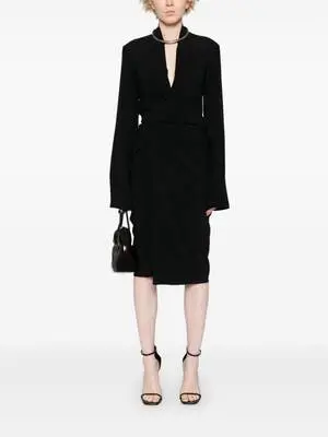 Rick Owens Tie-fastening Crepe Wrap Dress