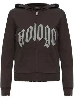 Balenciaga Logo Print Hoodie - Brown