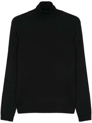 NUUR Roll-neck Merino Jumper - Black