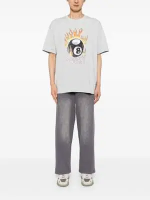 FIVE CM Faded-effect Cotton Track Pants