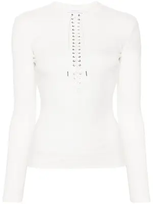Rabanne Fine-ribbed Lace-up Top
