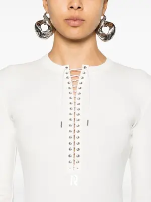 Rabanne Fine-ribbed Lace-up Top