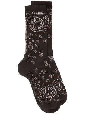 Alanui Bandana-print Socks - Brown