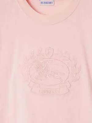 Burberry Logo Embroidered T-shirt - Pink