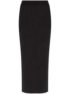 JIL SANDER Ribbed Knit Midi Skirt - Black