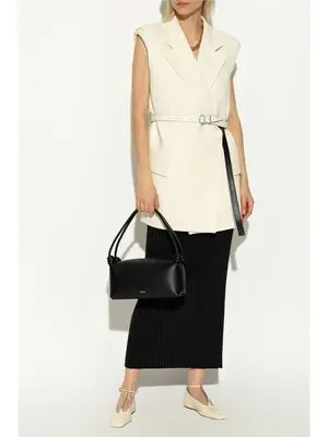 JIL SANDER Ribbed Knit Midi Skirt - Black