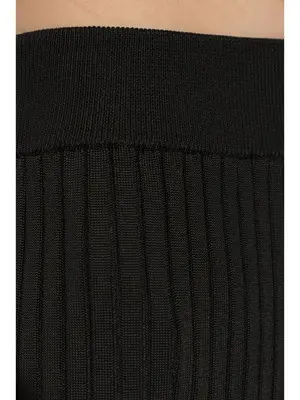 JIL SANDER Ribbed Knit Midi Skirt - Black
