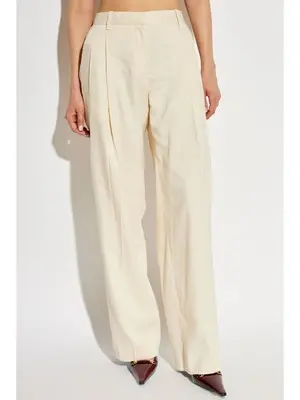 Helmut Lang Pleated Wide-leg Trousers