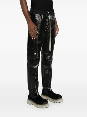 Rick Owens Porterville Bauhaus Leather Cargo Pants In Black - 53