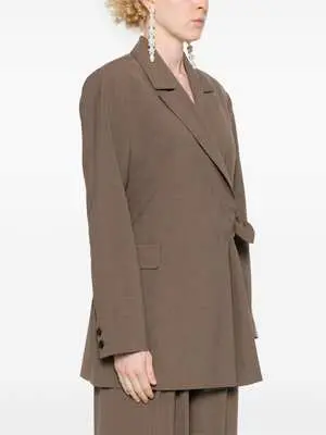 GANNI Knot-belted Wrap Blazer