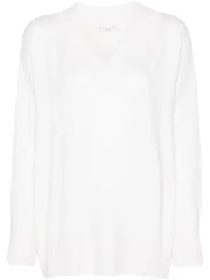 White V Neck Jumpers