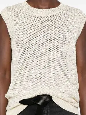 GOLDEN GOOSE Sequin Embellished Knitted Top - Neutrals