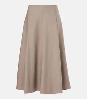 Brunello Cucinelli Wool Midi Skirt - Grey