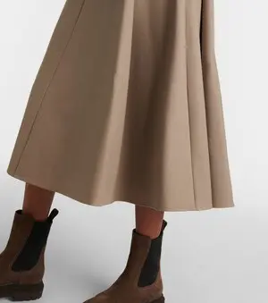 Brunello Cucinelli Wool Midi Skirt - Grey