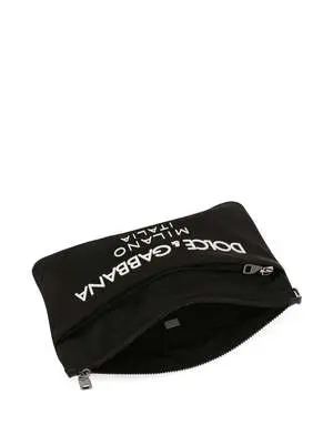 Dolce & Gabbana Logo-print Zipped Pouch - Black