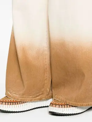 Alanui Gradient Wide Leg Jeans - White