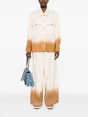 Alanui Gradient Wide Leg Jeans - White