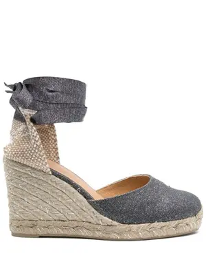 CastaÑer Carina Raffia Wedge Espadrilles - Grey