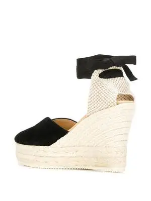 Manebí Hamptons Suede Wedge Espadrilles - Black