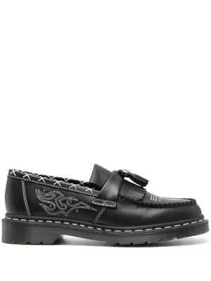 Dr. Martens Adrian Gothic Americana Leather Loafes - Black