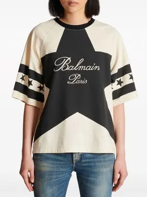 Balmain Logo Cotton T-shirt - Beige