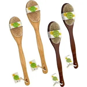 PURSONIC Long Wood Bath Brush 4-pc Family Pack - Multicolor