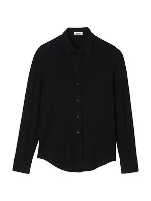 Sandro Men's Jersey Shirt - Black  - Black