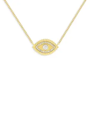 Ef Collection 14k Yellow Evil Eye Diamond Necklace - Gold
