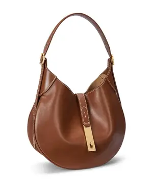 Polo Ralph Lauren Polo Id Leather Small Shoulder Bag - Brown