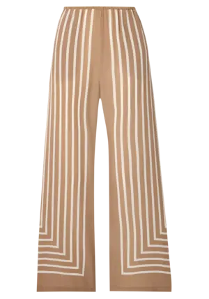 TOTEME Striped Silk-crepe Wide-leg Pants