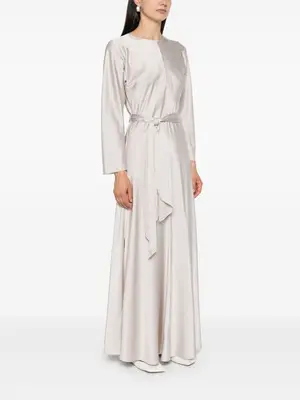 FORTE_FORTE Belted Satin Maxi Dress