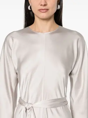 FORTE_FORTE Belted Satin Maxi Dress