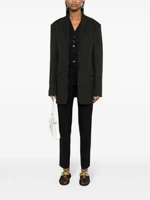 AMI Paris High-waisted Tapered Trousers - Black