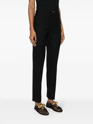 AMI Paris High-waisted Tapered Trousers - Black