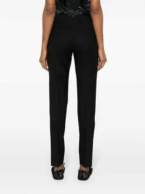 AMI Paris High-waisted Tapered Trousers - Black