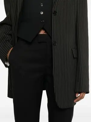 AMI Paris High-waisted Tapered Trousers - Black