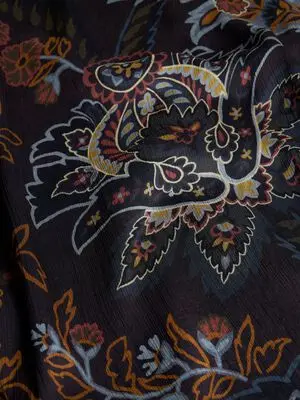 Etro Paisley Printed Silk Dress - Black