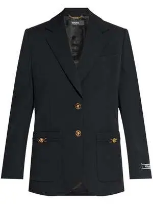 Versace Logo-appliqué Single-breasted Blazer