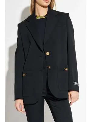Versace Logo-appliqué Single-breasted Blazer
