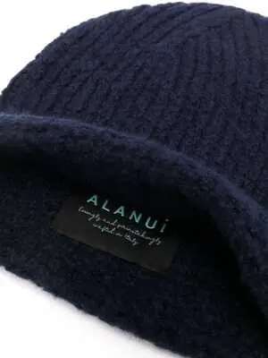 Alanui Logo Plaque Beanie - Blue