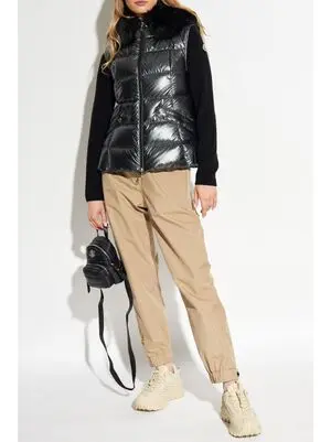 Moncler Anse Shearling-collar Down Vest