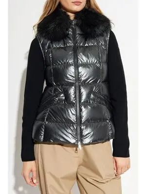 Moncler Anse Shearling-collar Down Vest