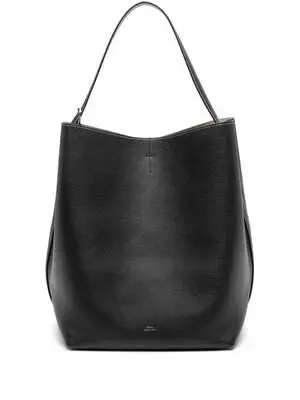 TOTEME Belted Grained-leather Tote Bag - Black