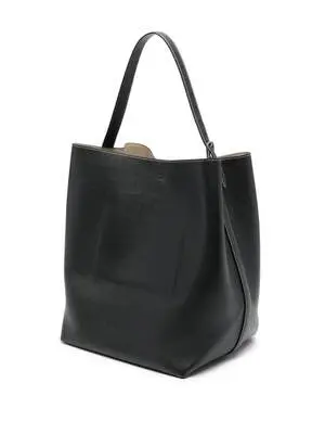 TOTEME Belted Grained-leather Tote Bag - Black
